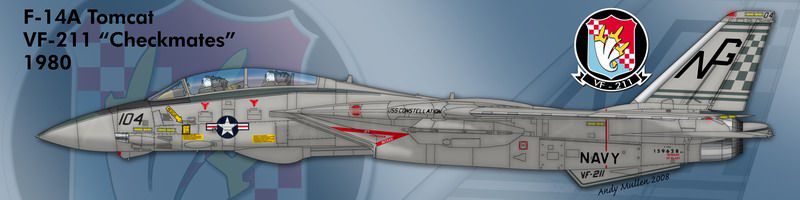 VF-211 "Fighting Checkmates" 中隊 F-14 (50P) - 軍事貼圖影片 - Uwants.com