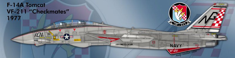 VF-211 "Fighting Checkmates" 中隊 F-14 (50P) - 軍事貼圖影片 - Uwants.com